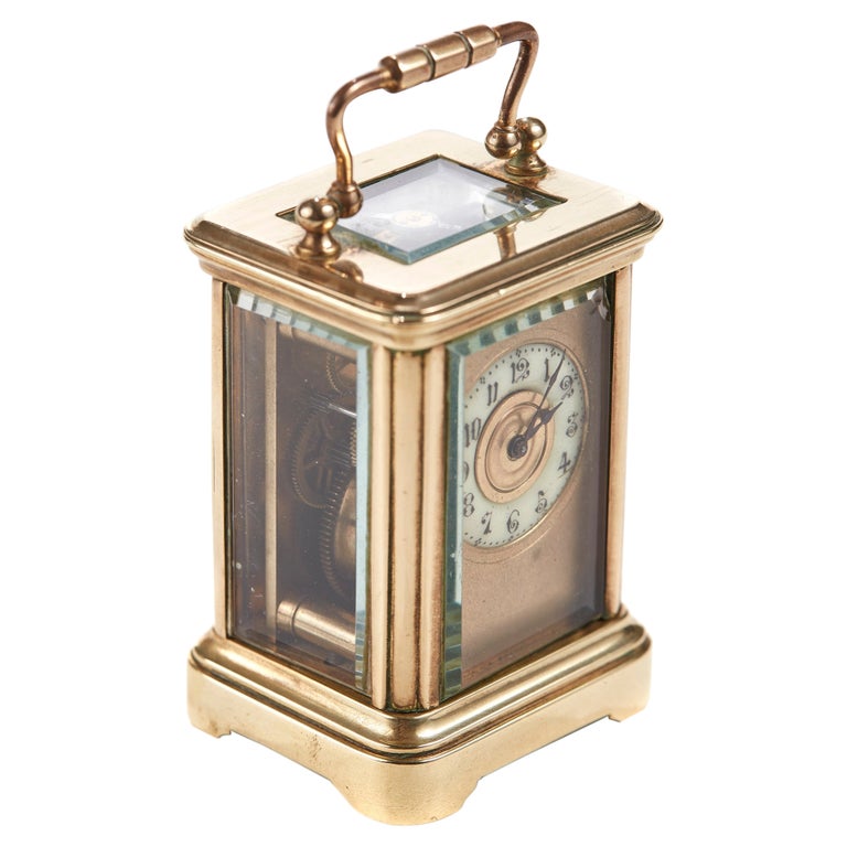 Miniature Lacquered Brass Cased Carriage Clock at 1stDibs