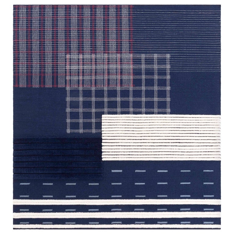 GAN Spaces Lan Extra-Large Rug in Indigo by Neri&Hu For Sale at 1stDibs