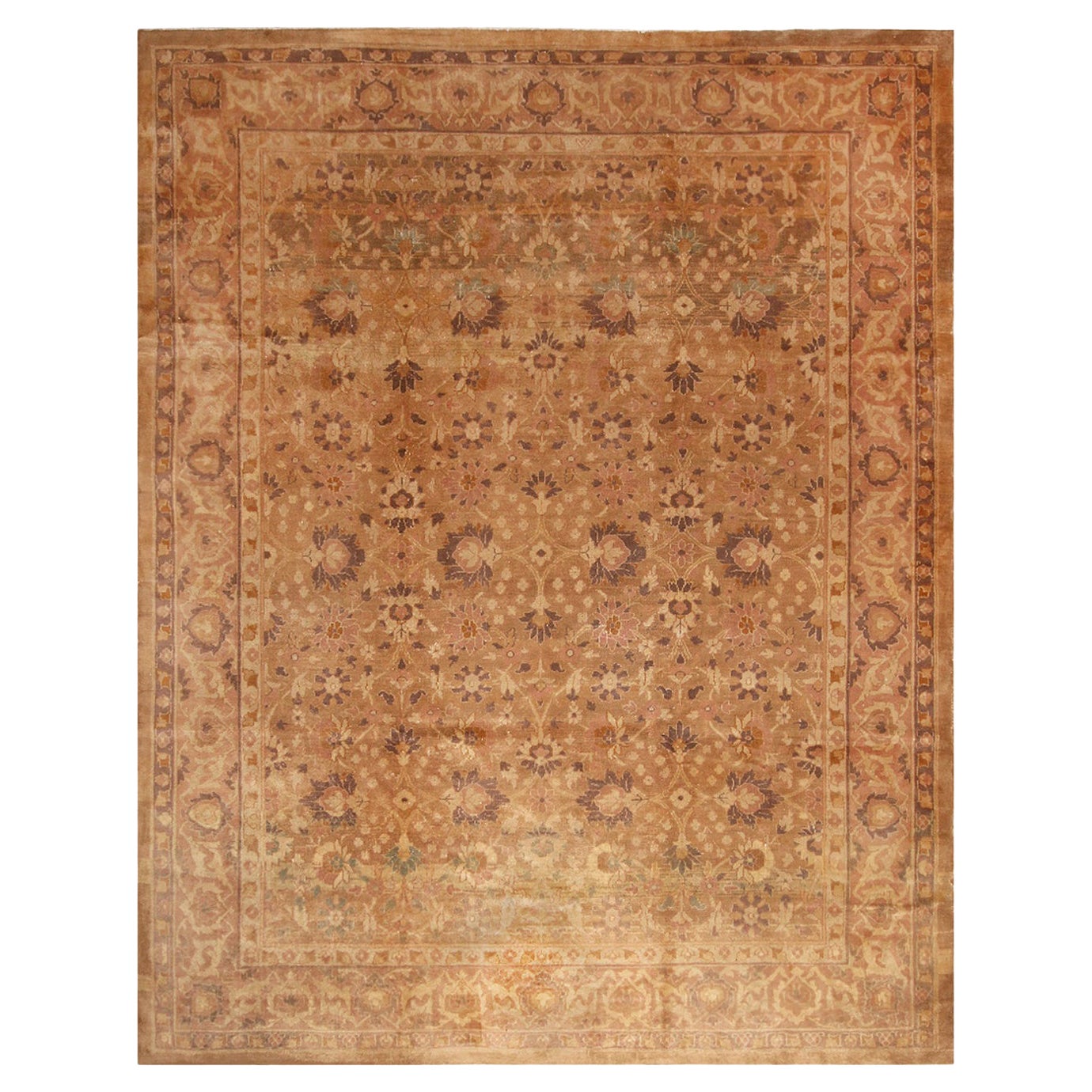 New Oushak Transitional Brown Wool Rug with 19th Century Inspiration ...