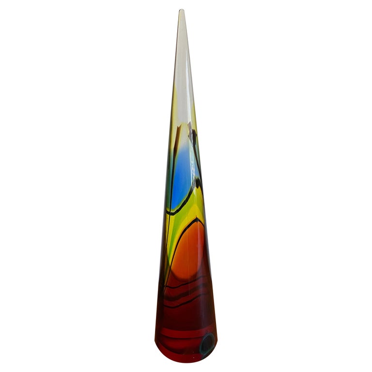 Large Vintage Archimede Seguso Murano Carnevale Glass Spire For Sale at ...