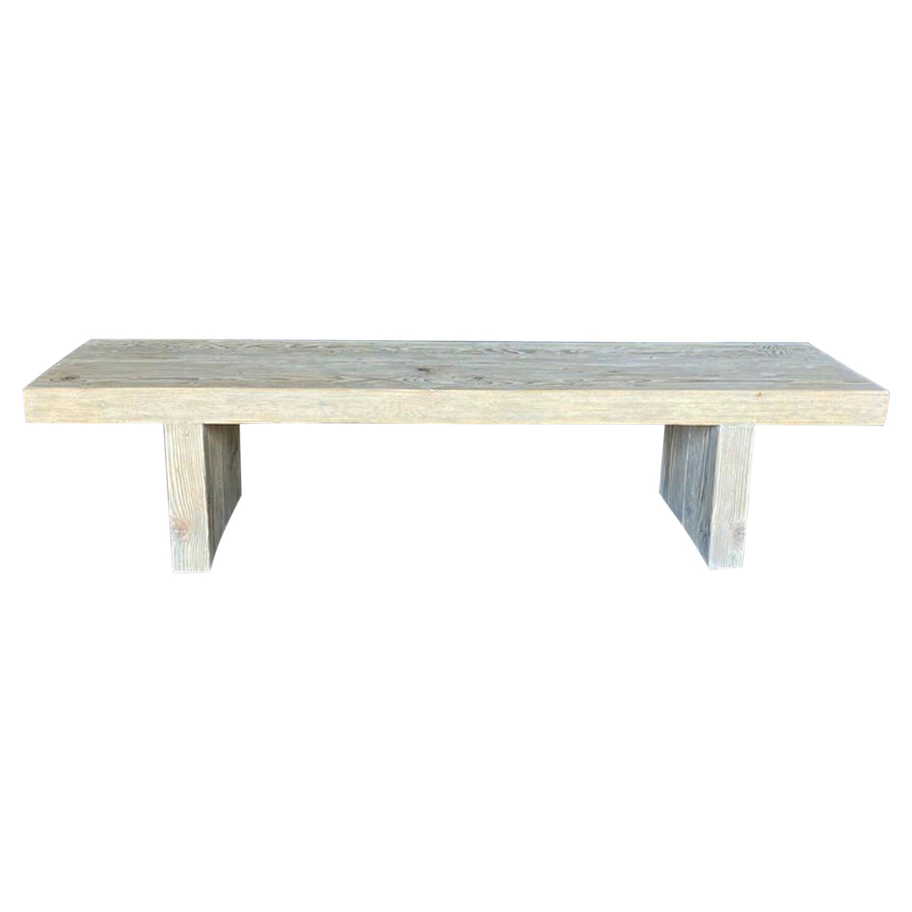 Rustic Leather Long Bench For Sale at 1stDibs