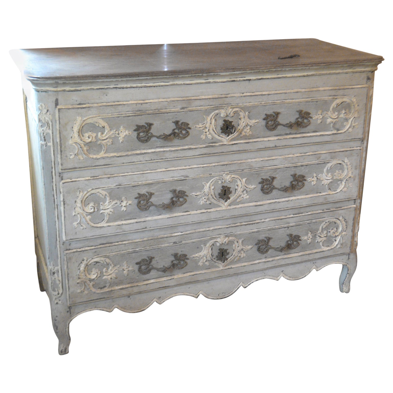 Designer Commode in Louis XV, Chessboard Pattern, Black and White For ...