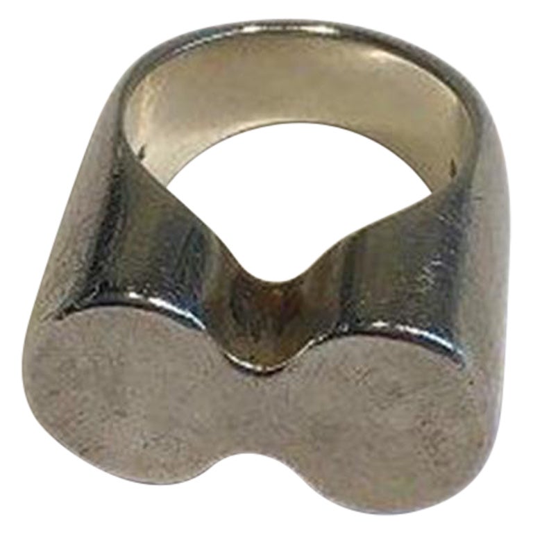 Hans Hansen Sterling Silver Modernist Kinetic Ring Denmark Vintage ...