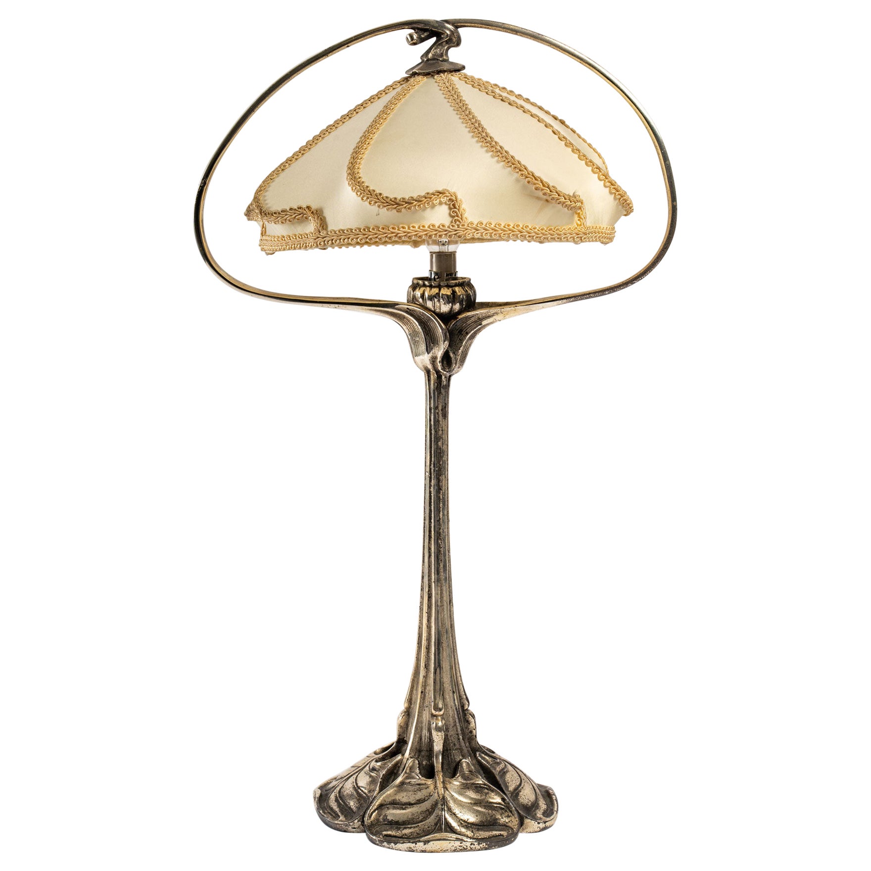 Edward Colonna's Lamp in Silvered Bronze at 1stDibs