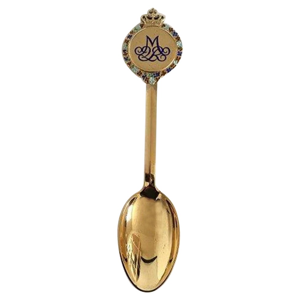 Anton Michelsen Commemorative Spoon in Gilded Sterling Silver from 1972 ...