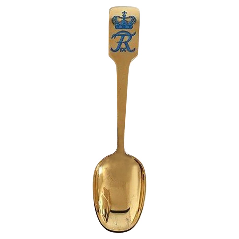Anton Michelsen Commemorative Spoon in Gilded Sterling Silver from 1969 ...