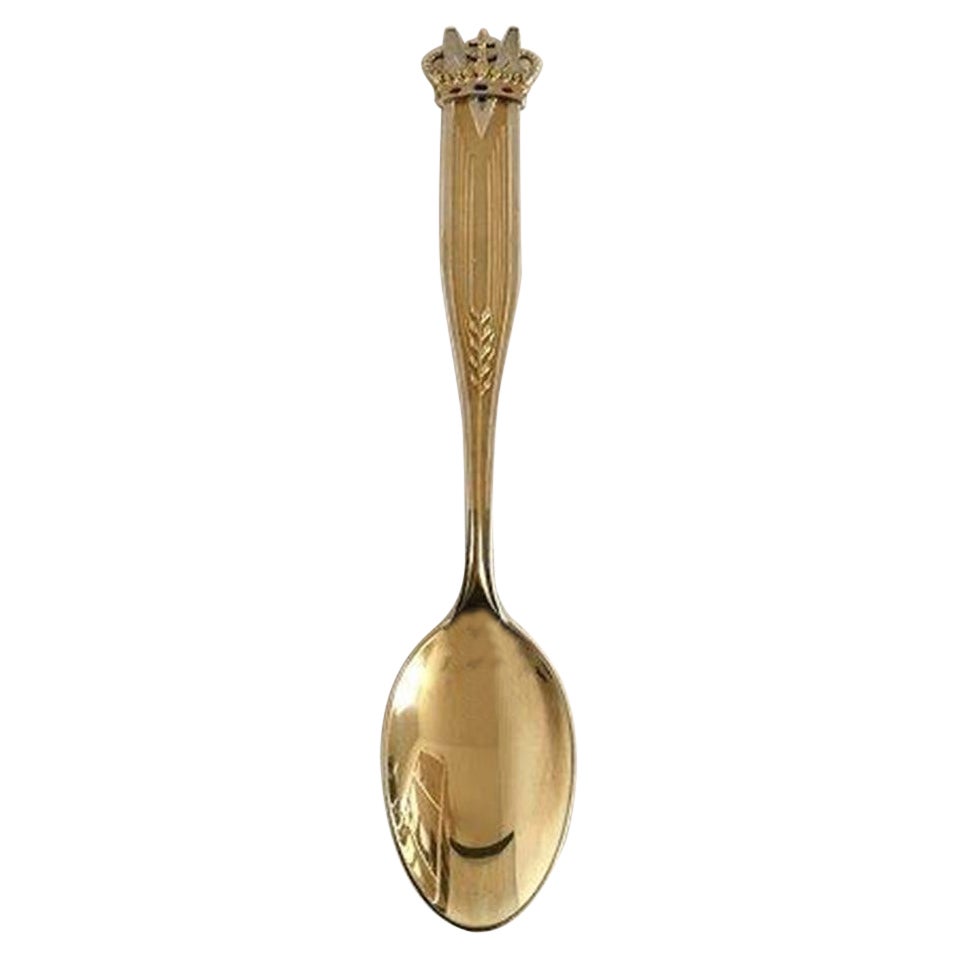 Anton Michelsen Commemorative Spoon in Gilded Sterling Silver from 1958 ...