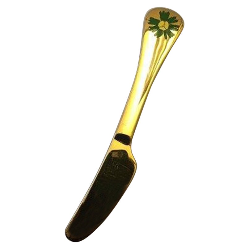 Georg Jensen Annual Knife 1982 in Gilded Sterling Silver with Enamel ...