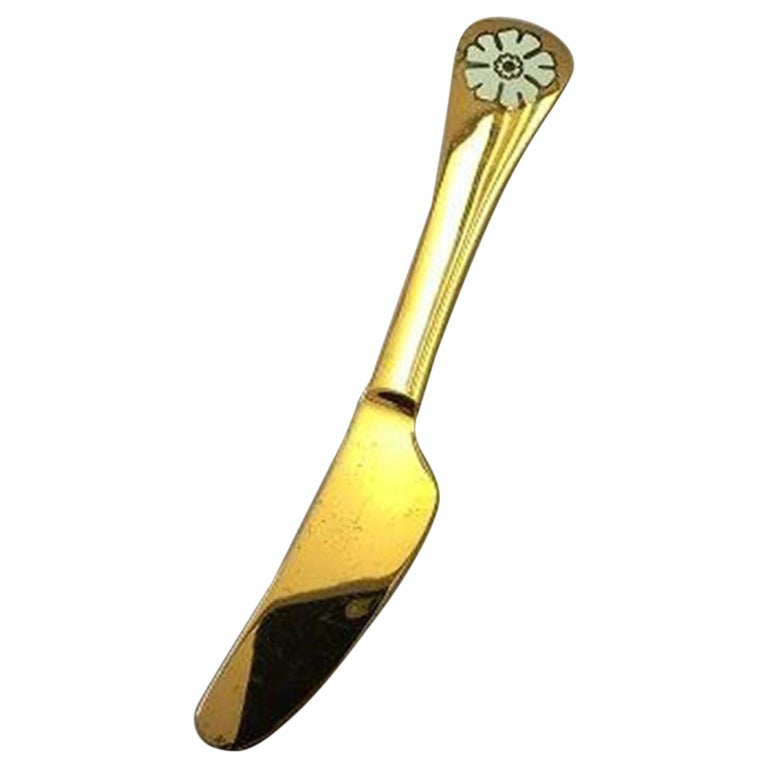 Georg Jensen Gilded Sterling Silver Annual Knife 1981 with Enamel For ...