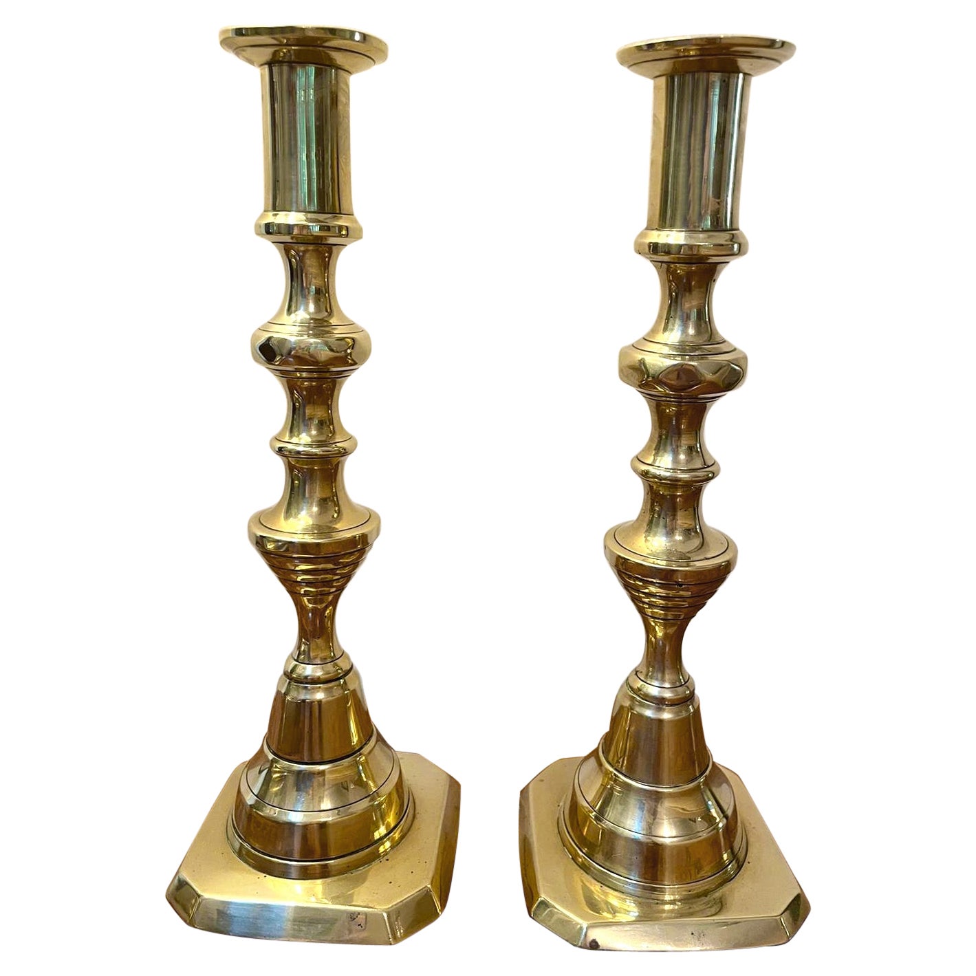 Collection of 32 Vintage and Antique Brass Candlesticks at 1stDibs