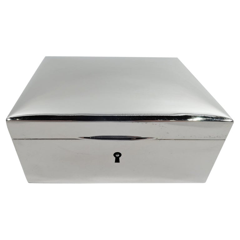 Antique Tiffany Small Sterling Silver Jewelry Box with Key at 1stDibs