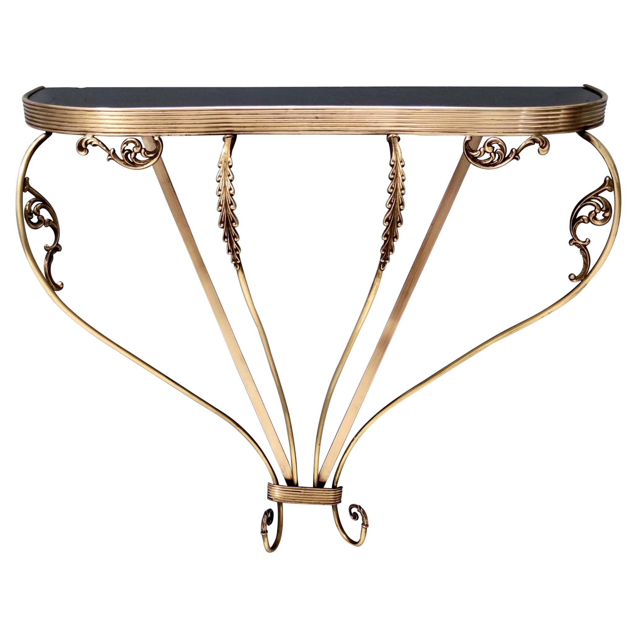Italian Black Lacquer Wall Mounted Console Table at 1stDibs