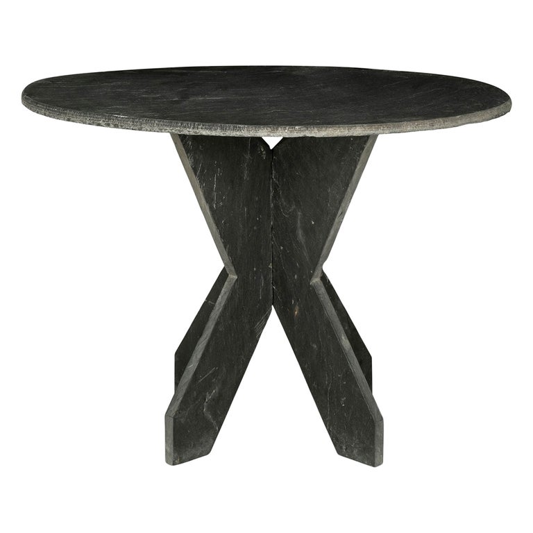 Large Round Vintage Slate Table at 1stDibs | round slate table