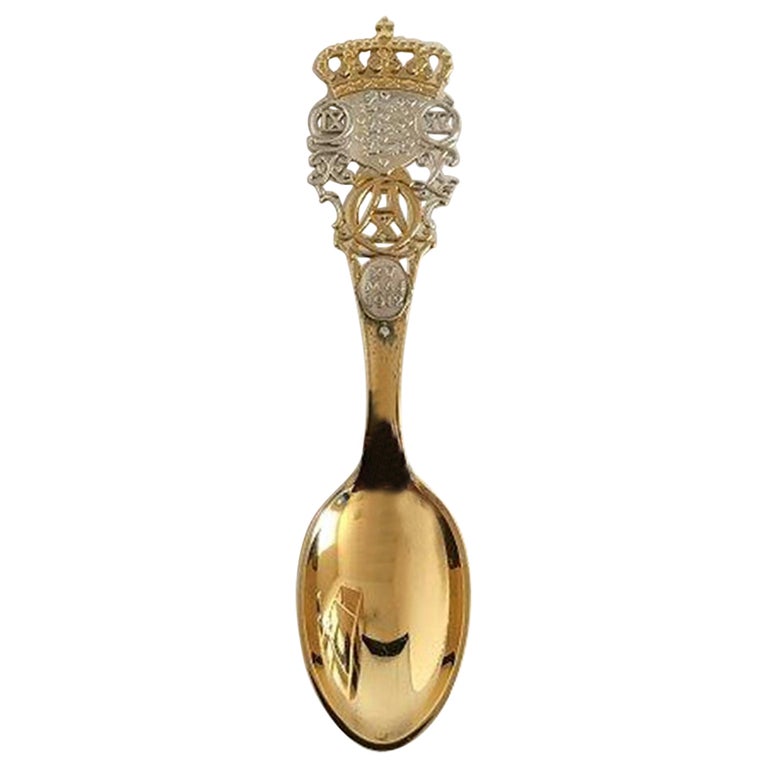 Anton Michelsen Commemorative Spoon in Gilded Sterling Silver from 1912 ...