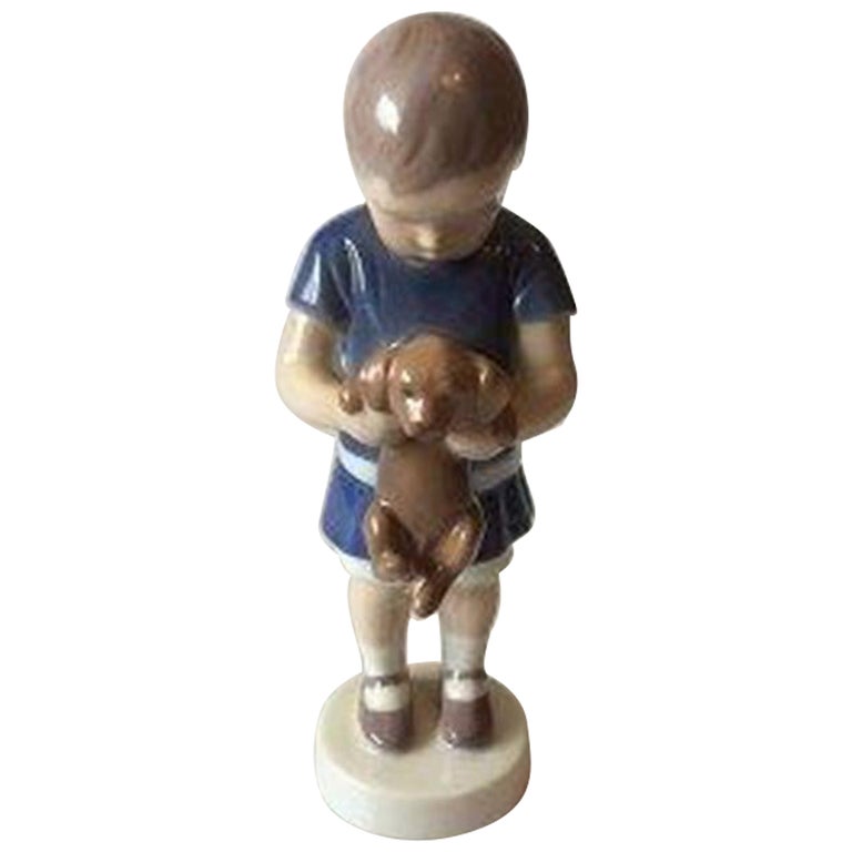 Bing and Grondahl Boy with Dog/"Ole" Figurine No 1747 by Ingeborg ...