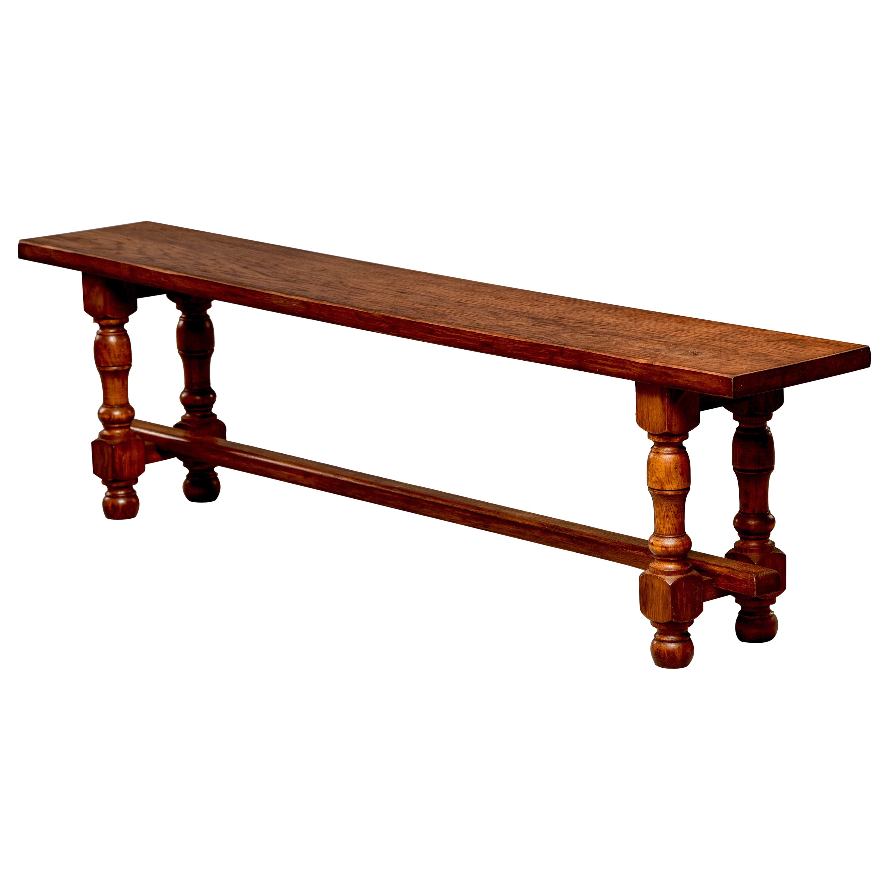 Late 19th Century French Bench with Turned Legs at 1stDibs