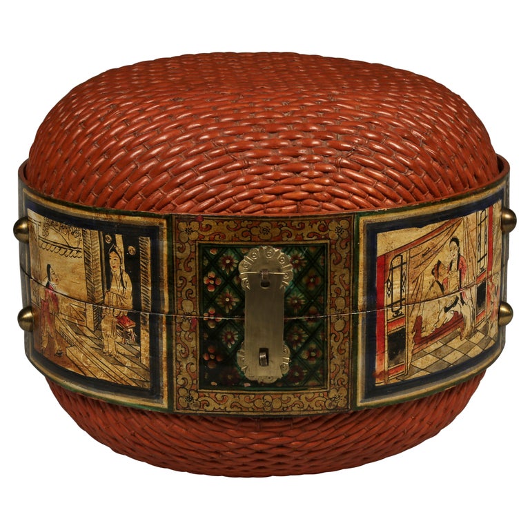 Reed Ball-Shaped Bridal Box, China, Mid-20th Century For Sale at 1stDibs