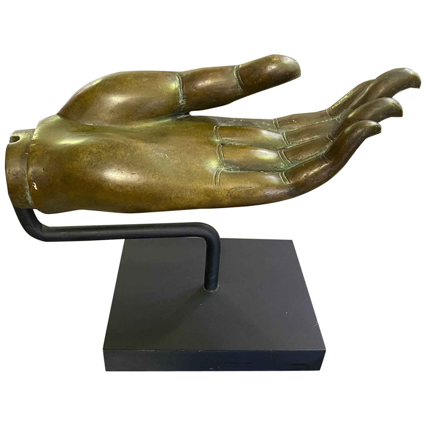 Thai Siam Asian Large Heavy Bronze Buddha Hand Vitarka Mudra Sculpture ...