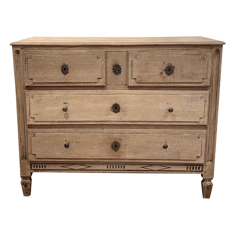 19th Century Bleached French Commode Chest of Drawers at 1stDibs