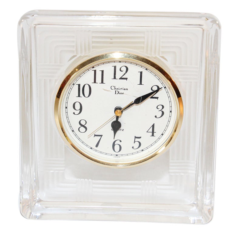 Christian Dior Vintage Glass Desk Clock at 1stDibs