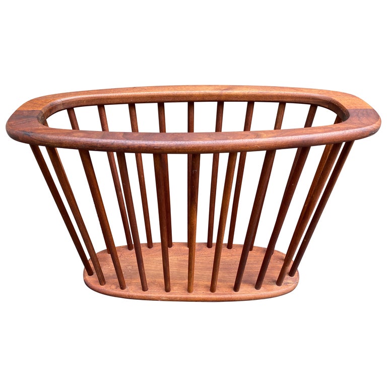 Arthur Umanoff Walnut Dowel Magazine Rack at 1stDibs