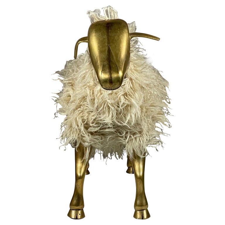 Unusual Brass Sheep Footstool at 1stDibs