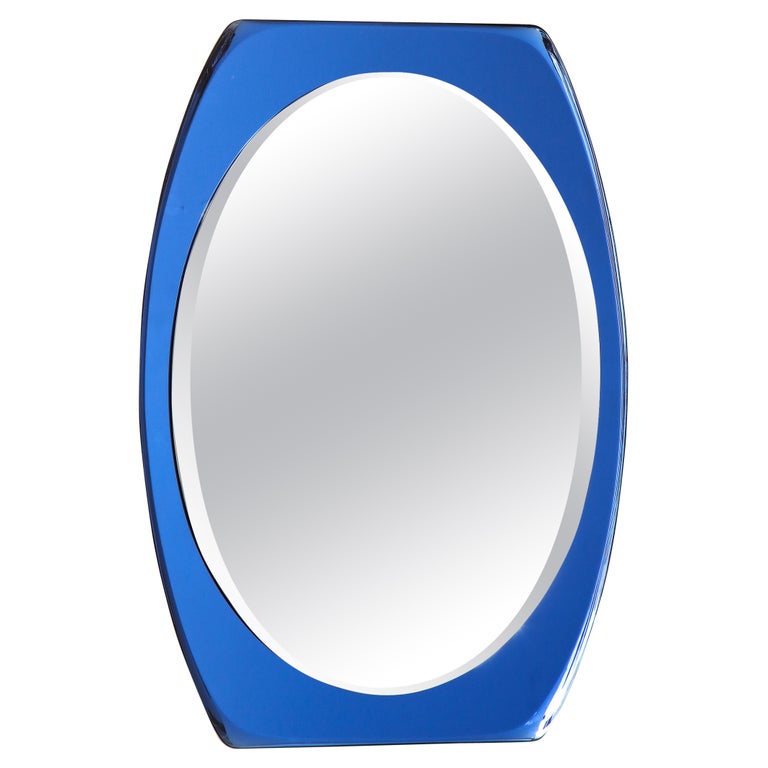 1950's Mid-Century Modern Blue Glass Frame Italian at 1stDibs