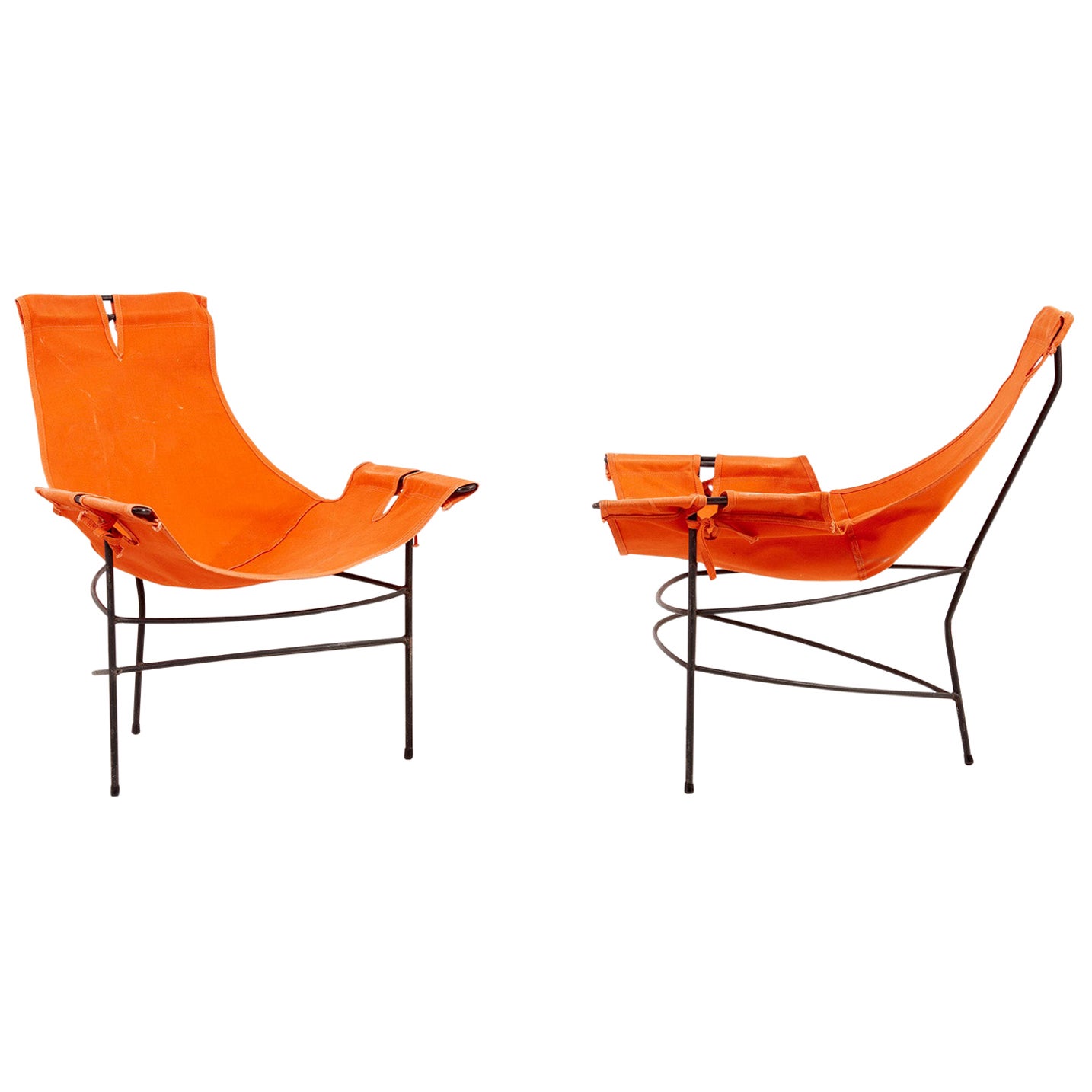 Pair of Vintage Mid-Century Sling Chairs by Jerry Johnson at 1stDibs ...