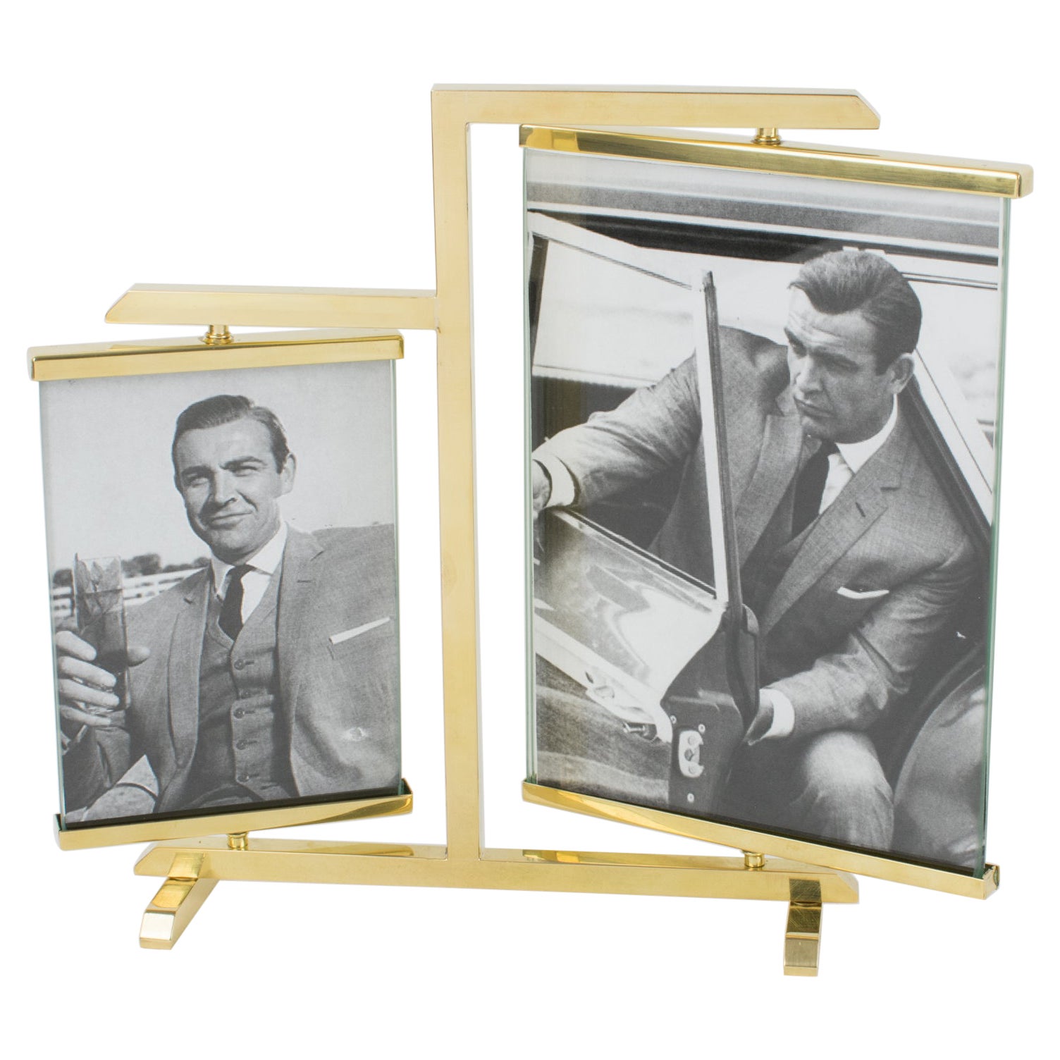 Paul Lobel Style 1930s Brass Picture Frame at 1stDibs