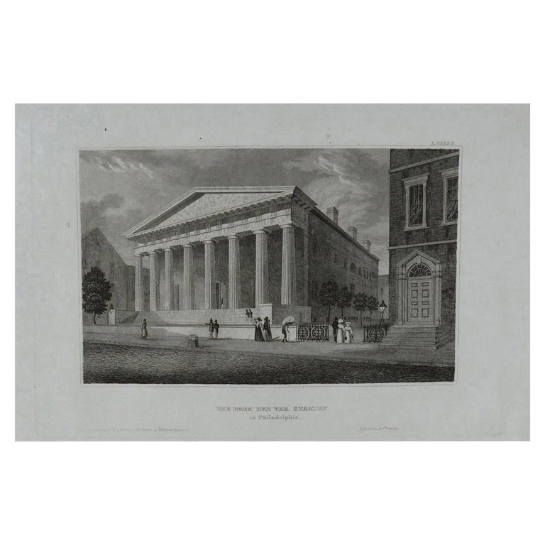 Original Antique Print of Philadelphia, Pennsylvania, circa 1840 at 1stDibs