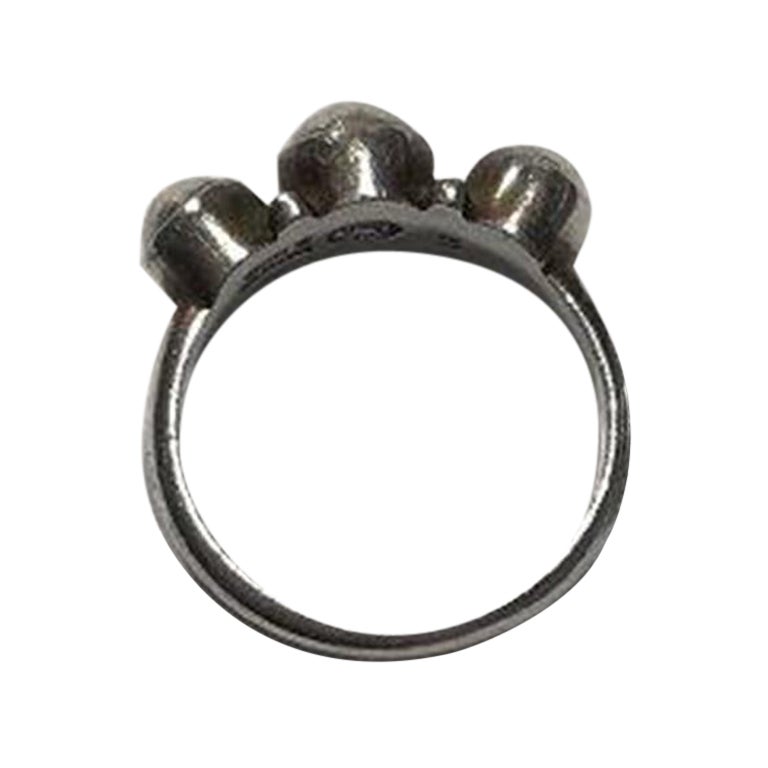 Georg Jensen Sterling Silver Ring #19 with Clear Green Agate at 1stDibs