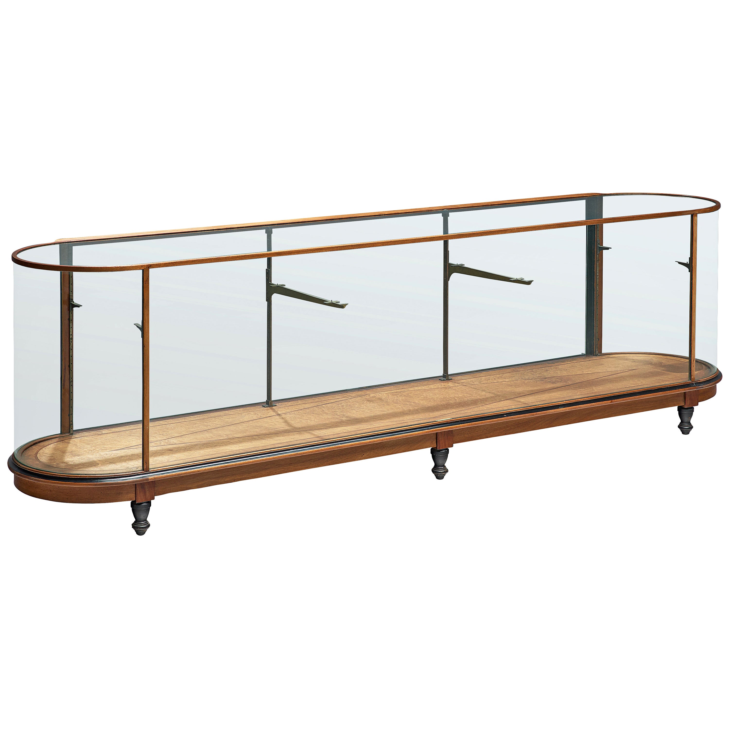 Large Oval Showcase in Oak and Glass at 1stDibs