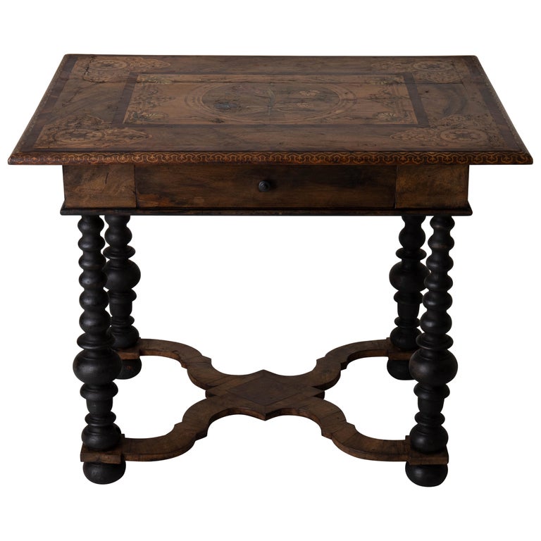 Table Side Table Baroque Inlays Italian Period 1650-1750, Italy at 1stDibs
