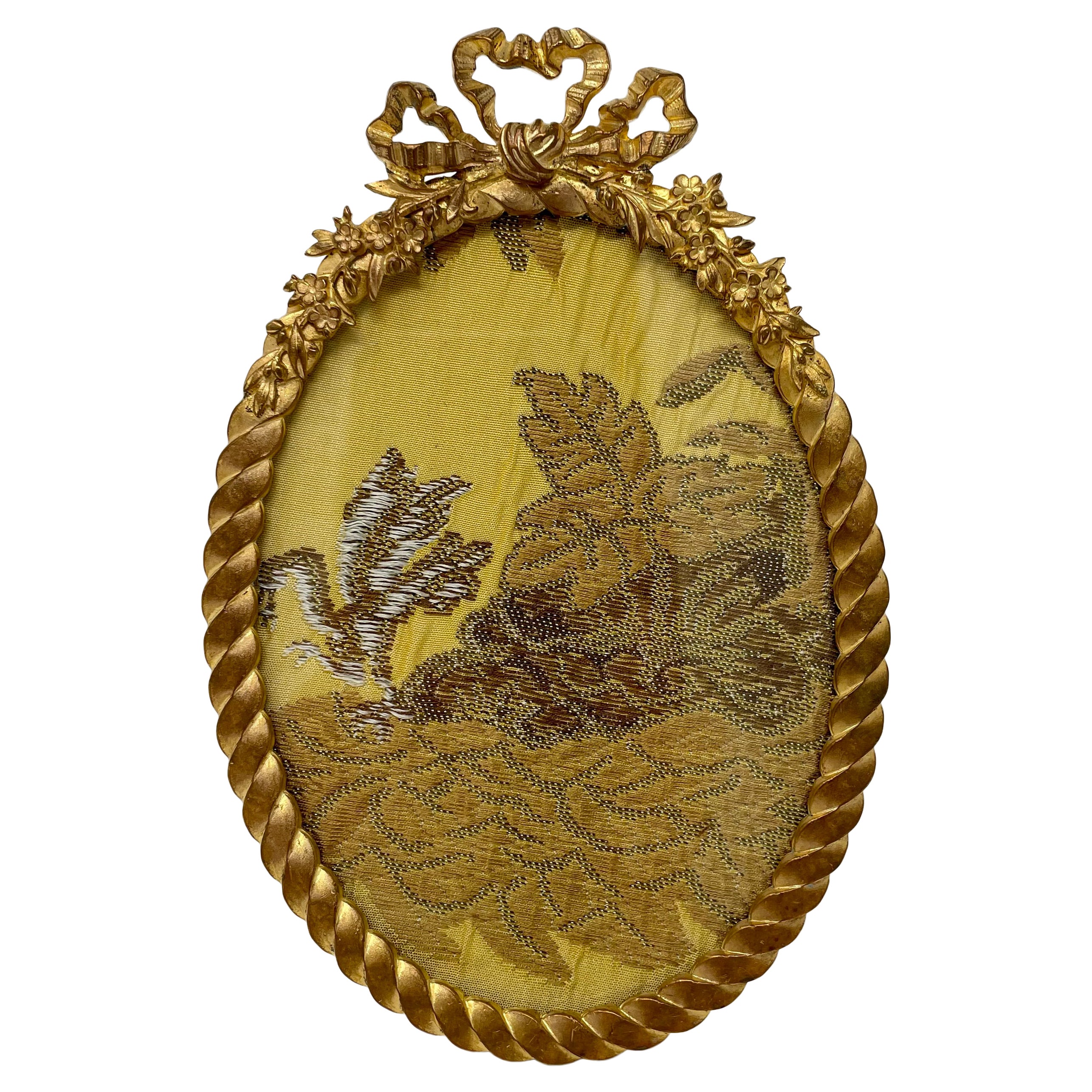 Antique French Louis XVI Style Bronze D'ore Footed Oval Picture Frame ...