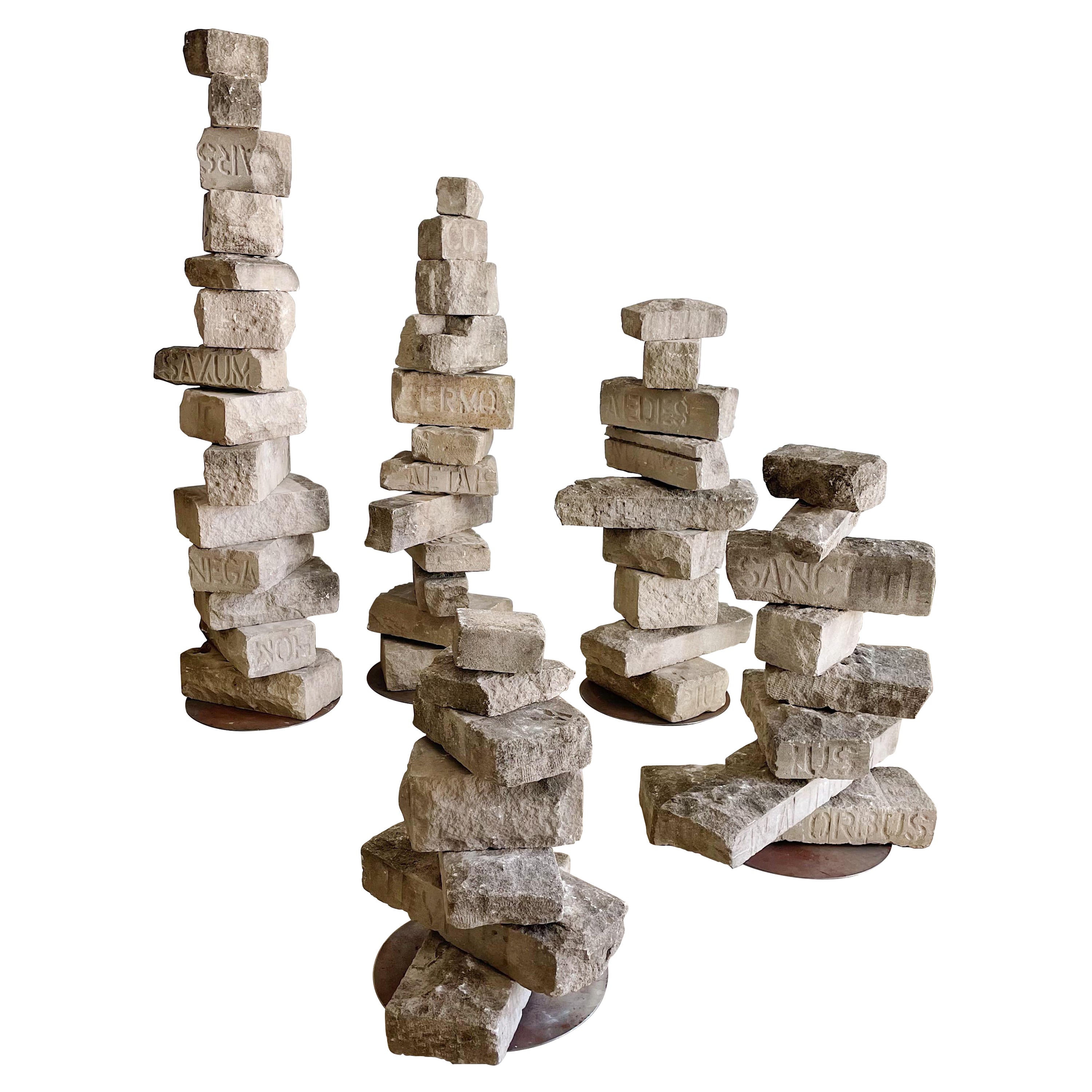Monumental Rob Neilson Vintage Stacked Stone Indoor Outdoor Sculpture ...