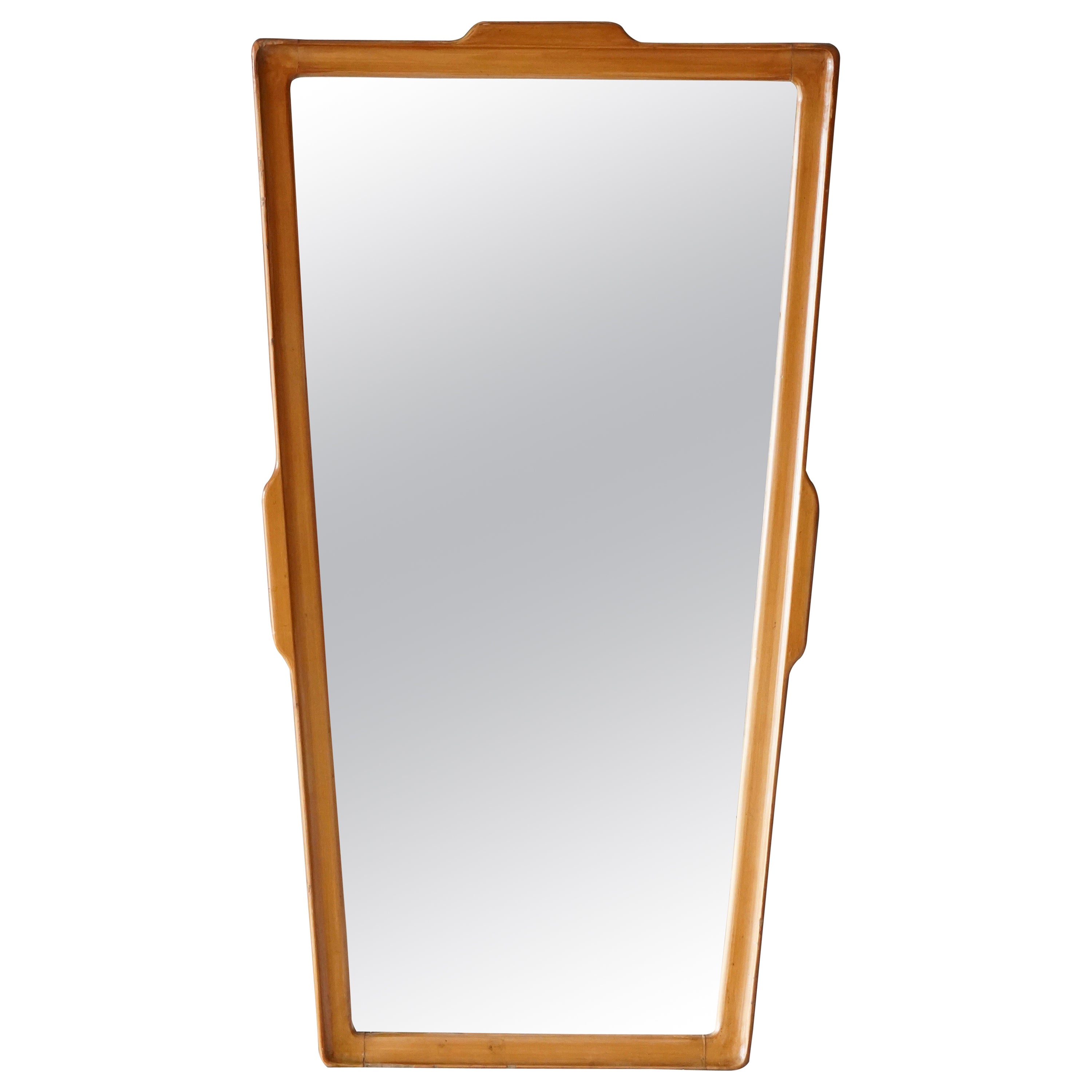 Wood Wrapped Italian Floating Mirror at 1stDibs