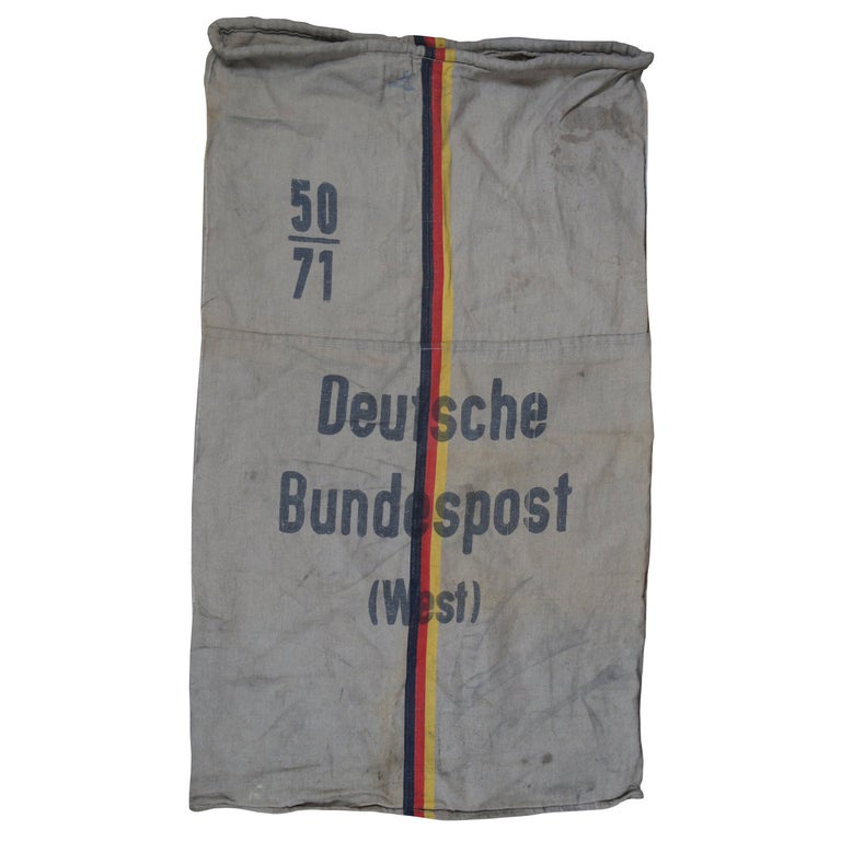 Vintage Deutsche Bundespost West Germany Post Mail Bag Canvas Sack ...