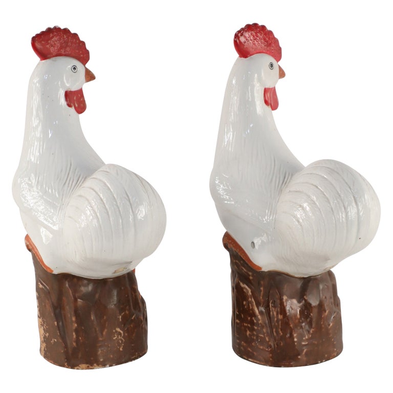 Pair of Chinese Mid-Century White Porcelain Chickens For Sale at ...