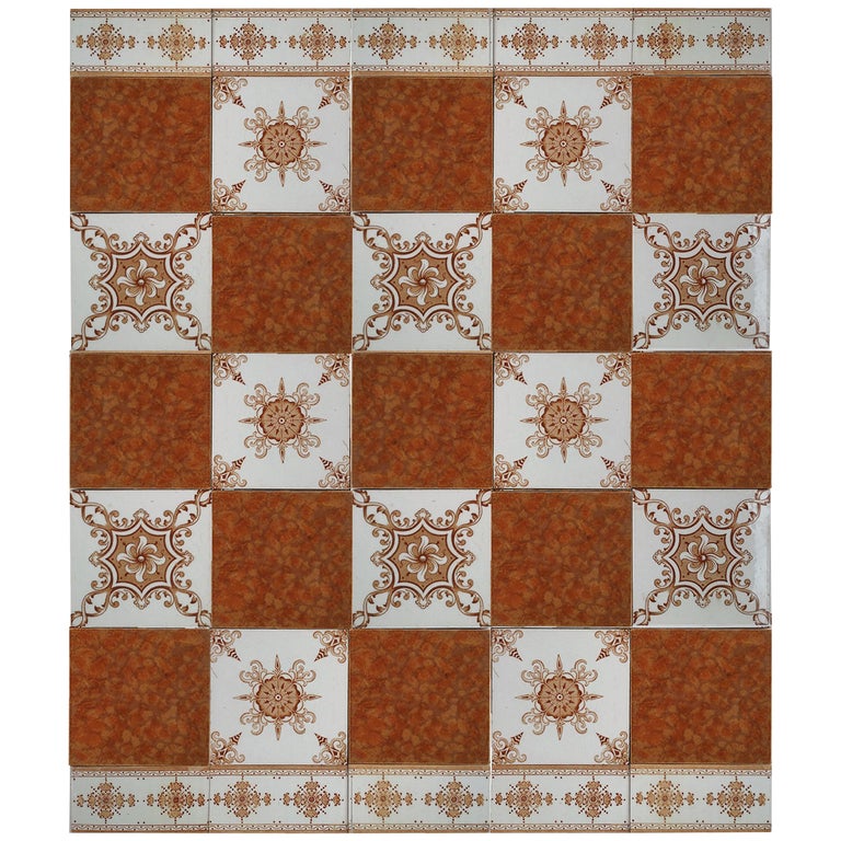 1 of the 150 Antique Dark Red/Brown Ceramic Tiles by Morialme, circa ...