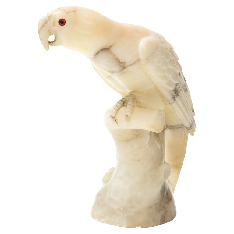 Large Carved Alabaster Parrot at 1stDibs