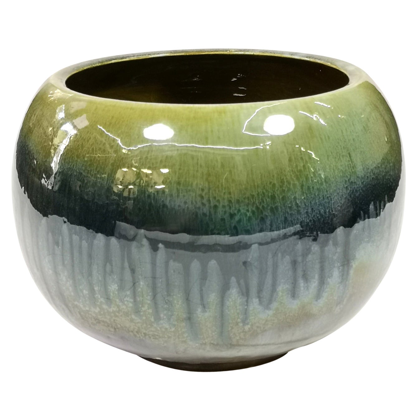 Large, Glazed, Mid-Century Ceramic Cachepot, 1970s at 1stDibs