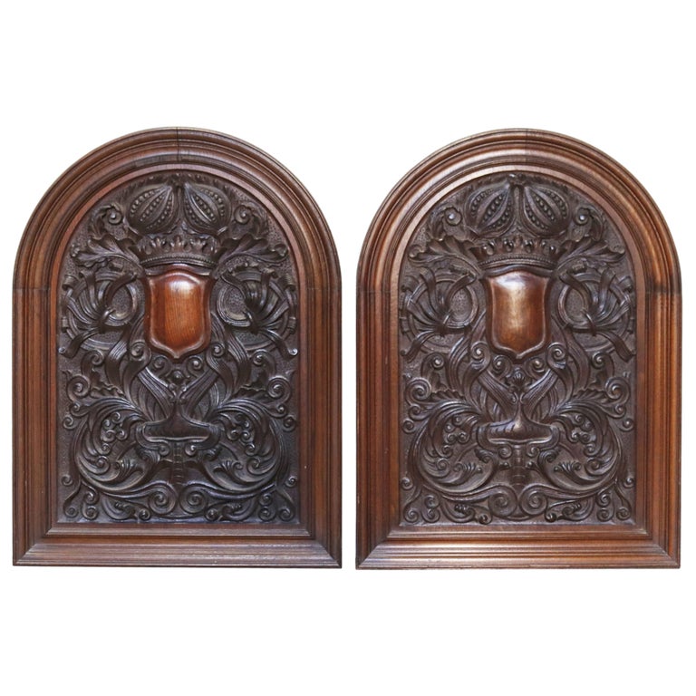 Two Tudor Style Antique Carved Oak Wall Panels at 1stDibs | tudor ...