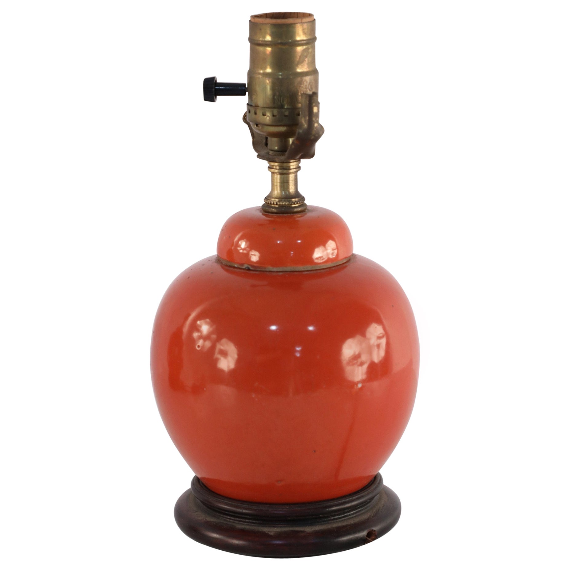 Large Orange Porcelain Table Lamp For Sale at 1stDibs | large orange ...