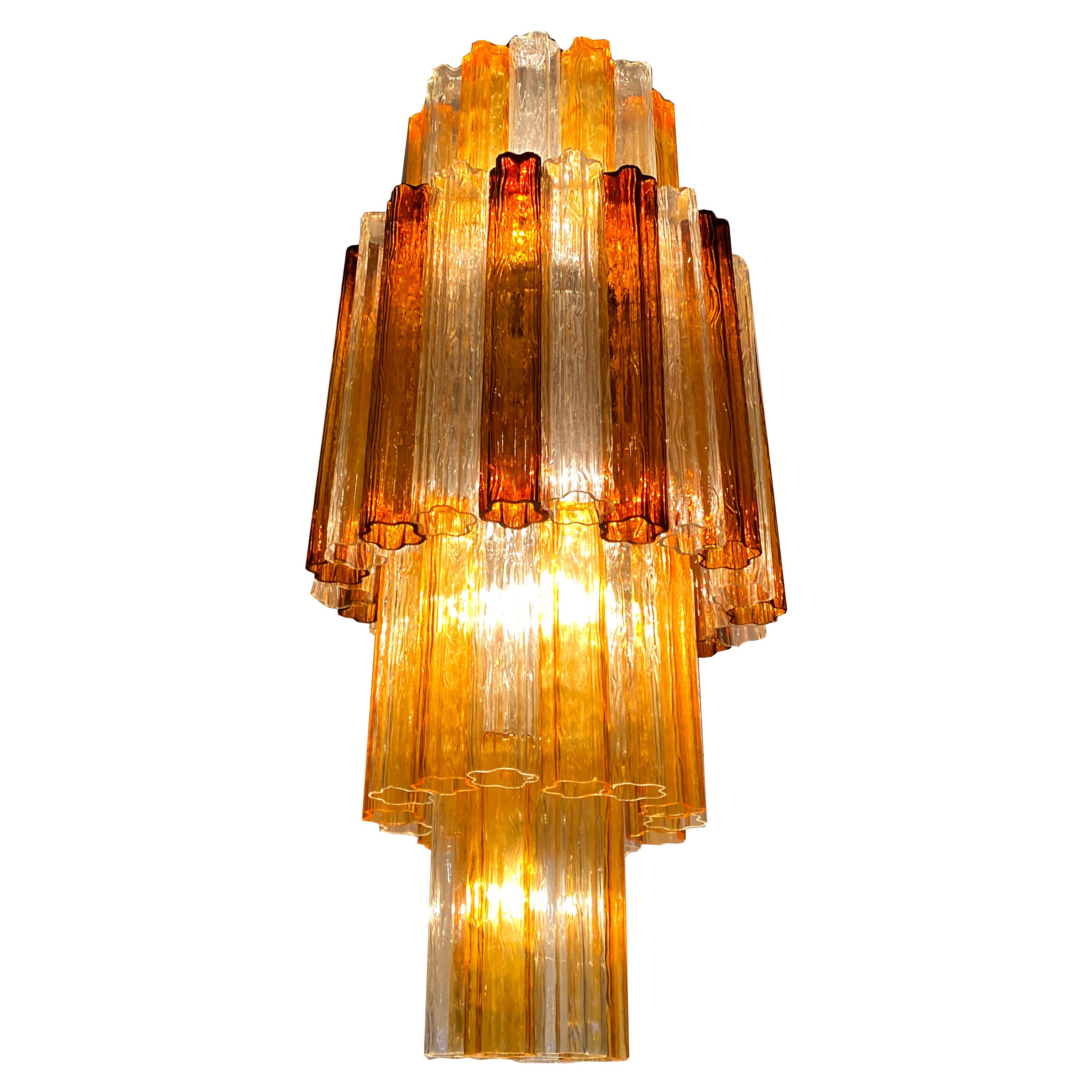 Tri Color Murano Glass Chandelier at 1stDibs