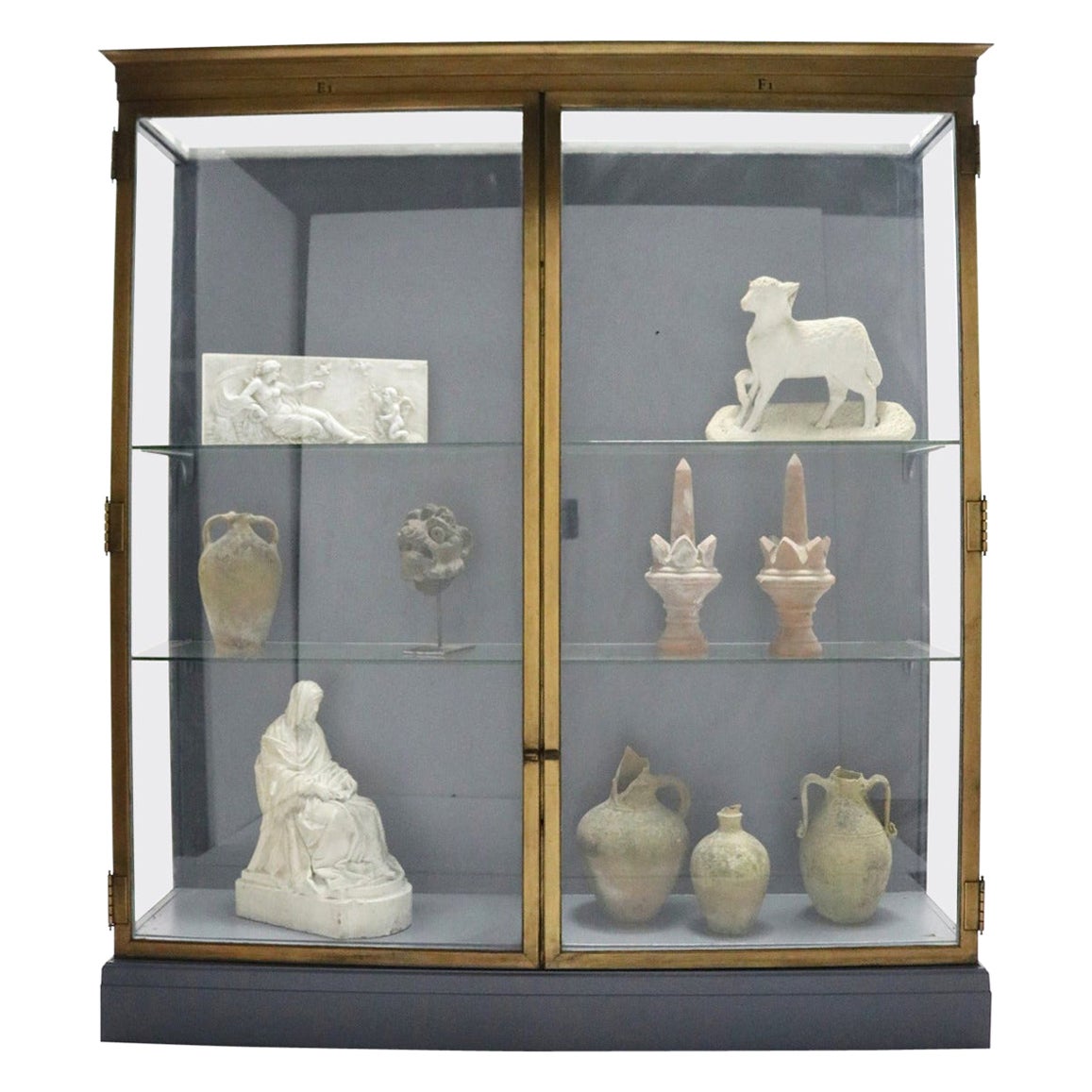 Two Antique Glazed Museum Display Cabinets For Sale at 1stDibs