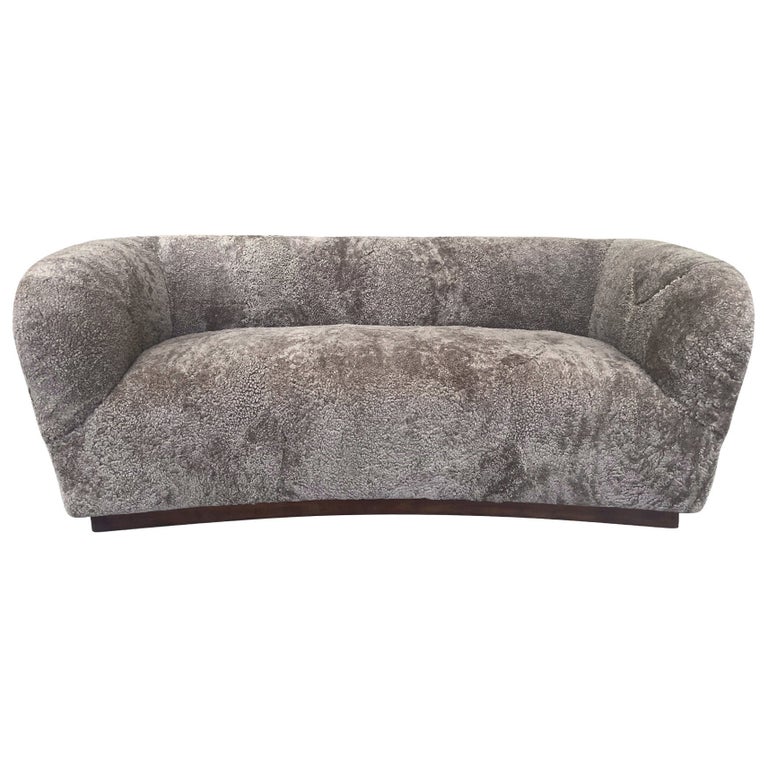 Custom Shearling Sofa in the Style of Slagelse Møbelværk at 1stDibs