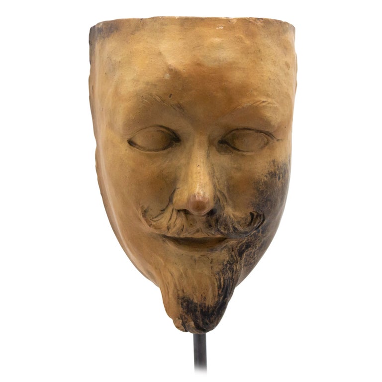 Continental German Terra-Cotta Mask For Sale at 1stDibs