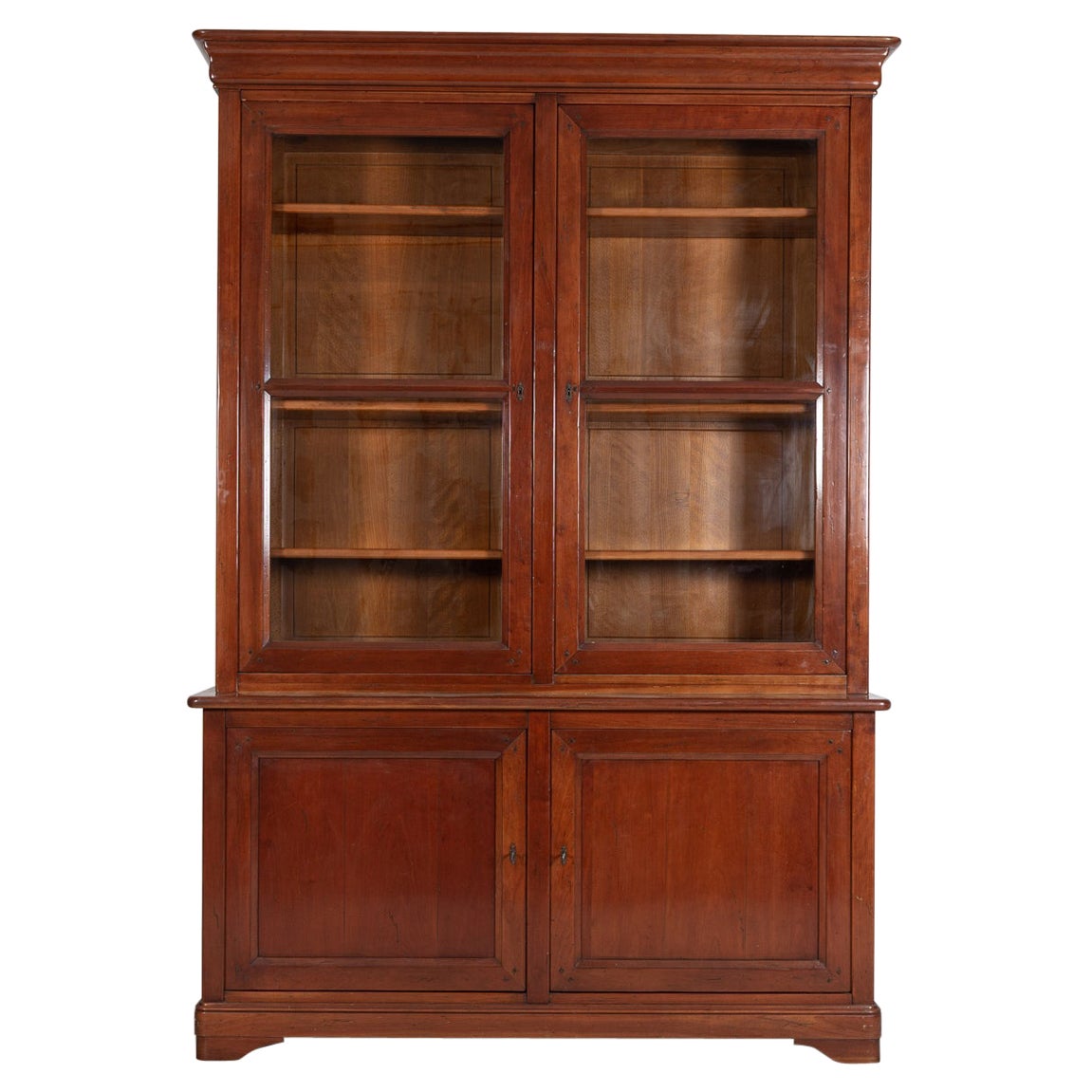 American Chestnut Vitrine/ Bookcase For Sale at 1stDibs