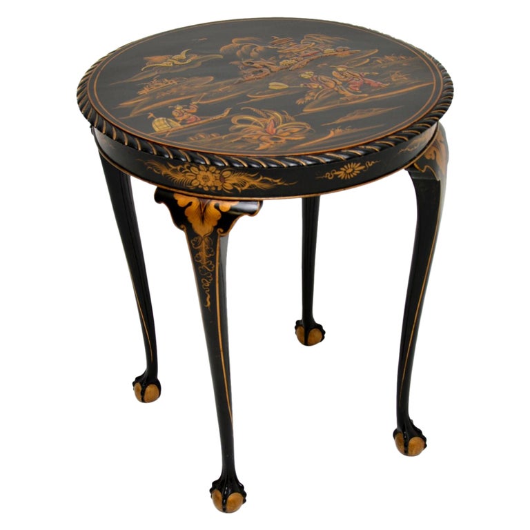 Antique Lacquered Chinoiserie Occasional Table at 1stDibs