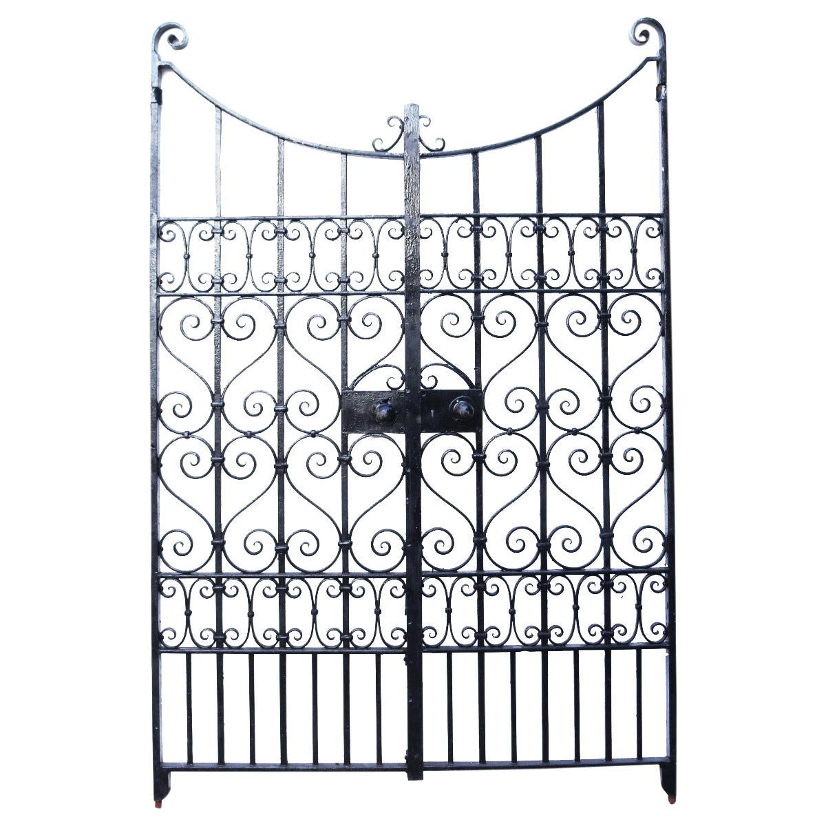 Pair of Wrought and Cast Iron Driveway Gates with French Arrow Finials ...